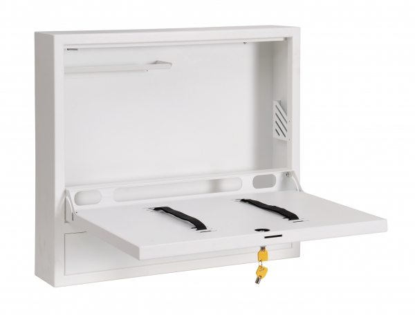 Sheet metal security box for Notebooks up to 19", with flap and lower ...
